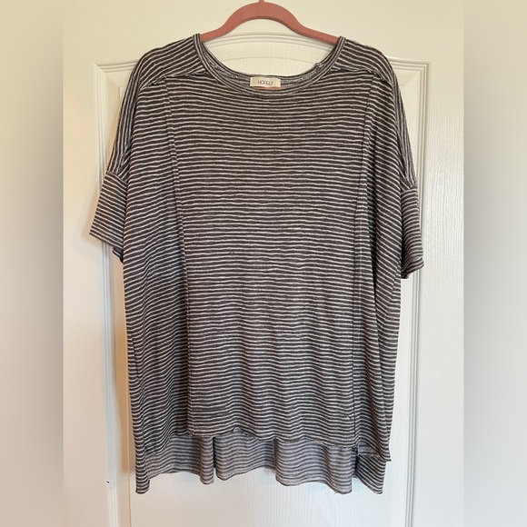 Hopely | Tops | Hopely Gray Striped Top Tunic | Poshmark